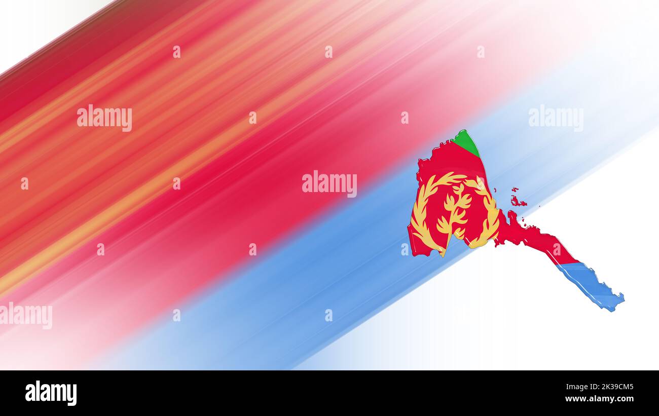 Carte de l'Érythrée, carte des drapeaux, arrière-plan National Colors ...