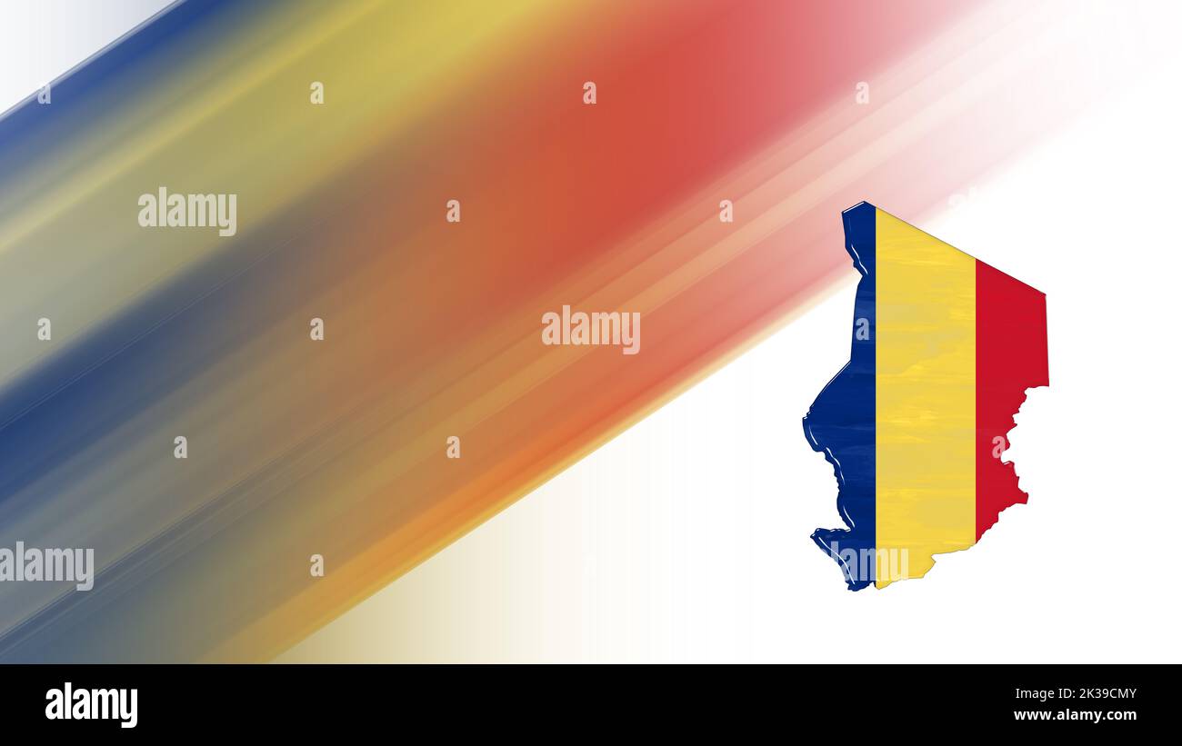 Carte du Tchad, carte du drapeau, arrière-plan National Colors Photo ...