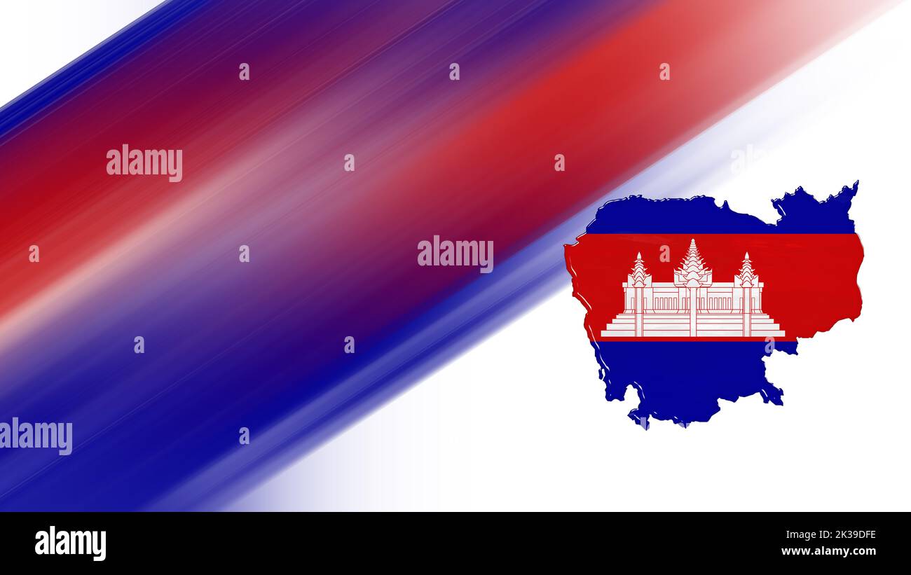 Carte du Cambodge, carte du drapeau, arrière-plan National Colors Photo ...