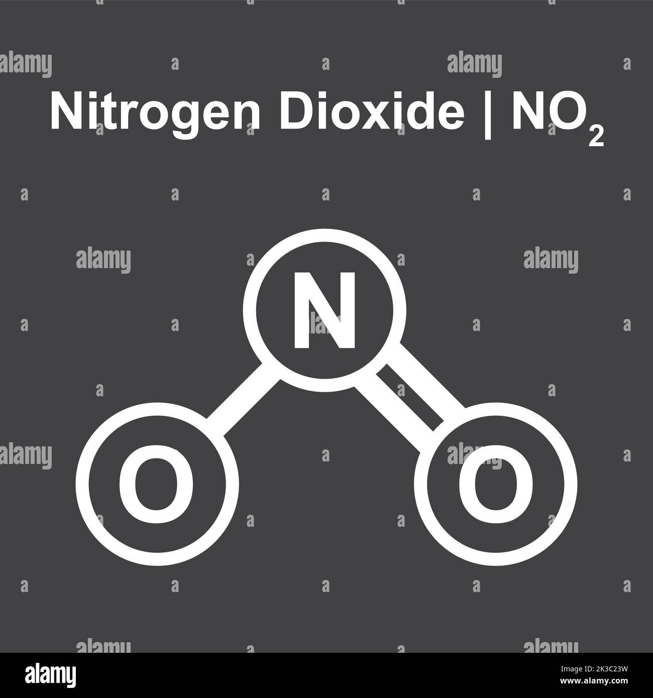 Modèle moléculaire de la molécule de dioxyde d'azote (NO2). Illustration vectorielle Image ...