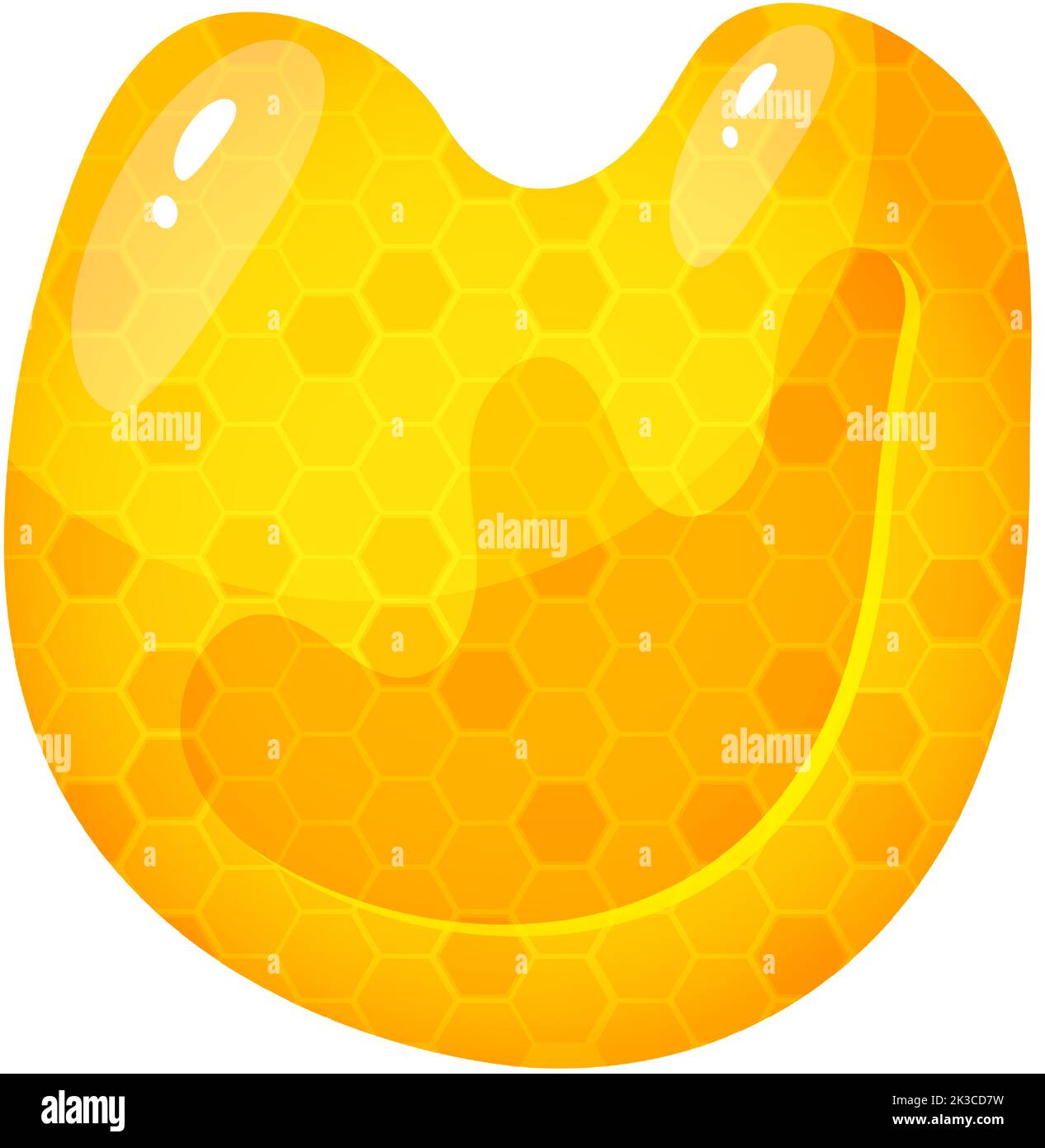 Police douce au miel. Lettre de dessin animé miel liquide, police ...