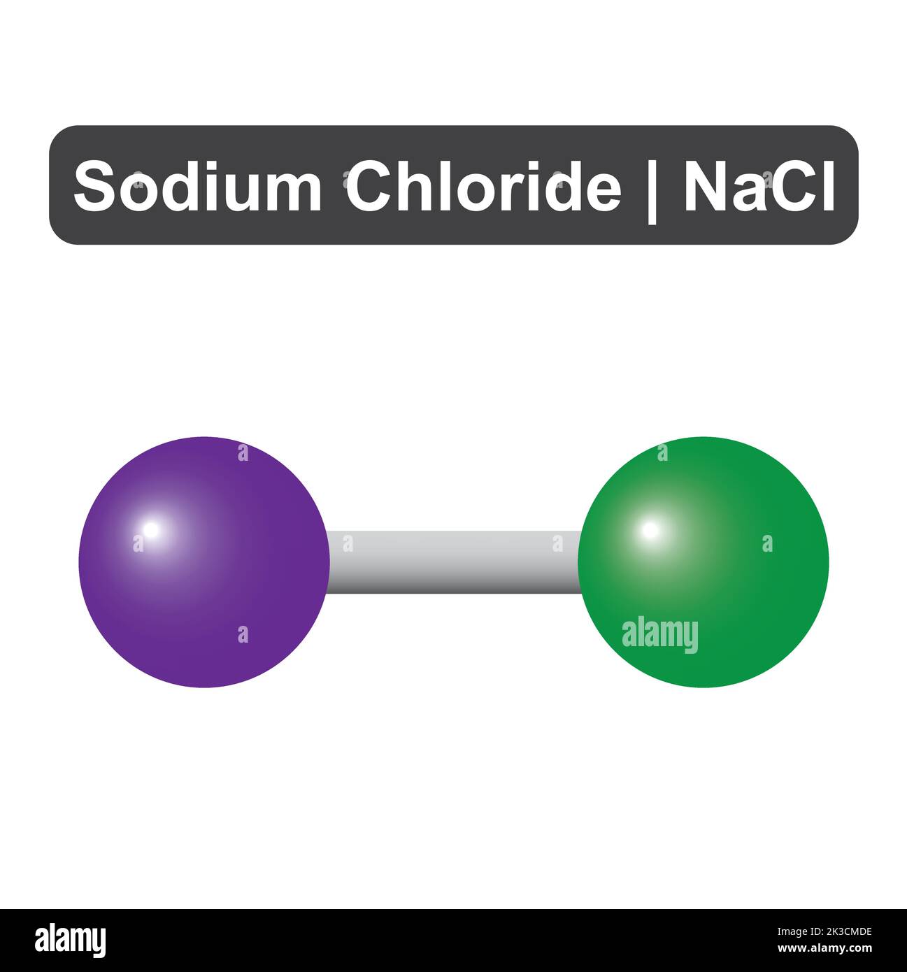 Modèle moléculaire de la molécule de chlorure de sodium (NaCl ...