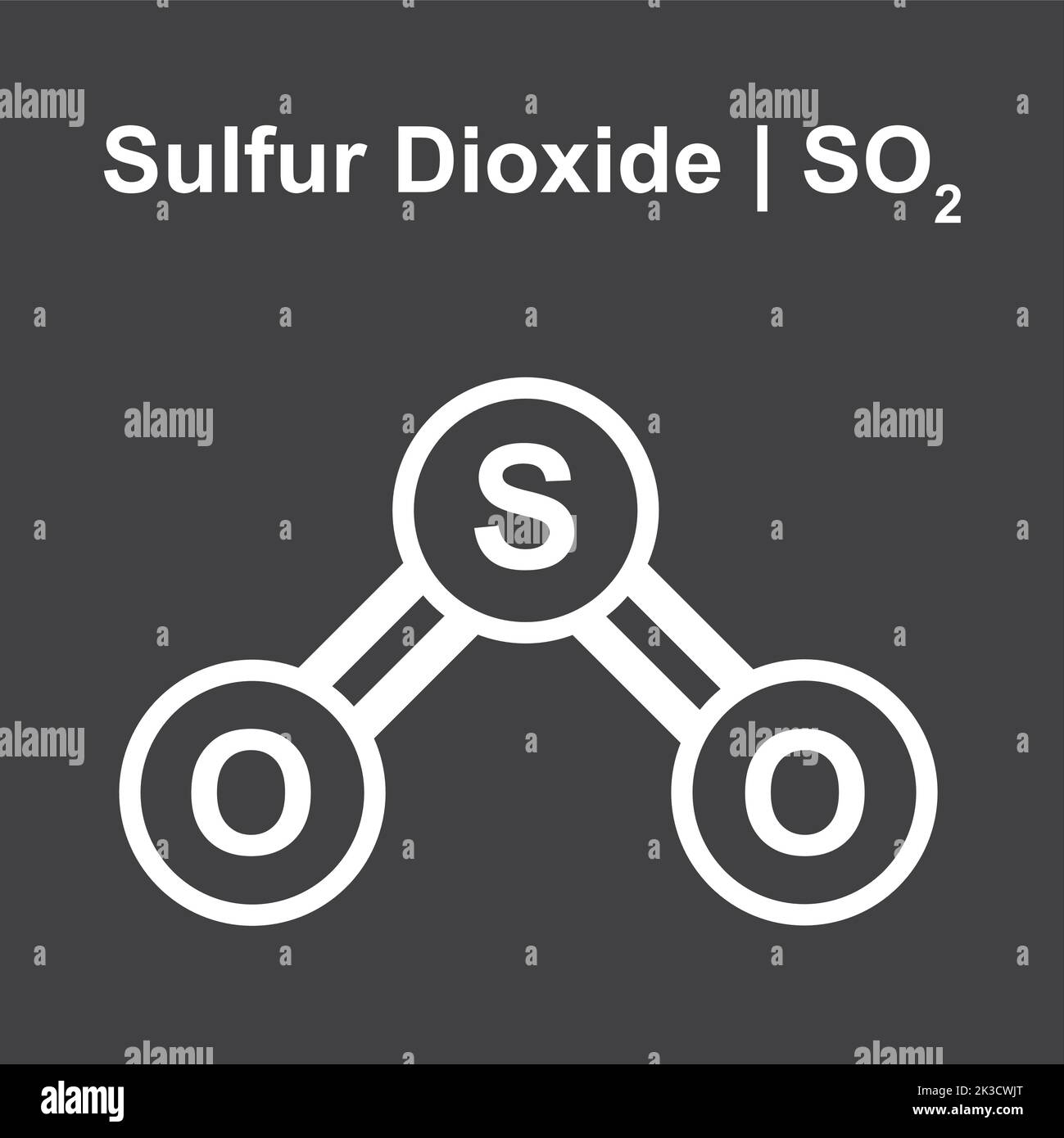 Modèle moléculaire de la molécule de dioxyde de soufre (SO2 ...