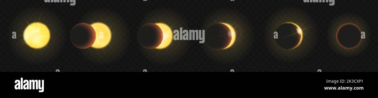 Solar eclipse sequence Banque d'images vectorielles - Alamy