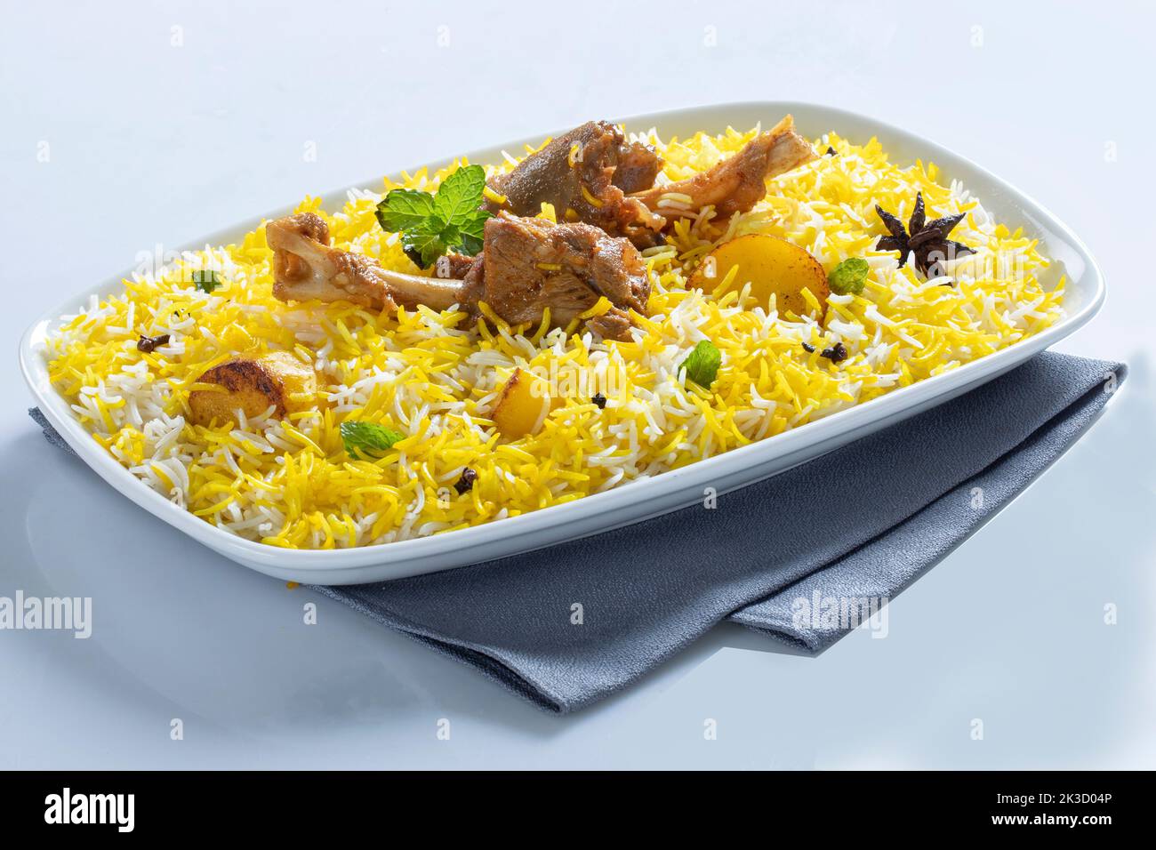 Mutton biryani , Gocht ou agneau biryani ou Hyderabadi Dum biriyani ...
