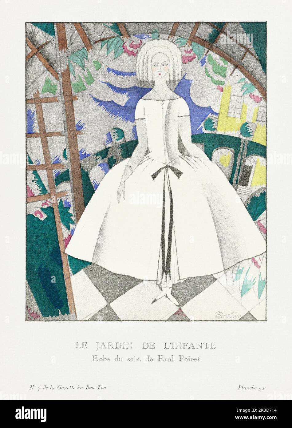 Le jardin de l'infante, robe du soir, de Paul Poiret (1920) plaque mode ...