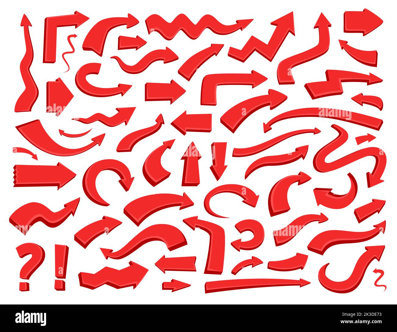 3d définir les flèches. Collection de symboles de flèche. Illustration ...
