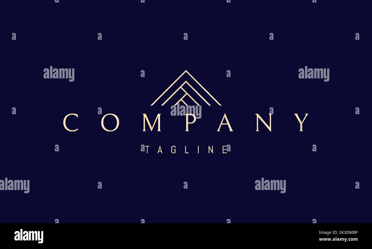 Logo vectoriel doré sur lequel une image abstraite d'une pyramide à ...