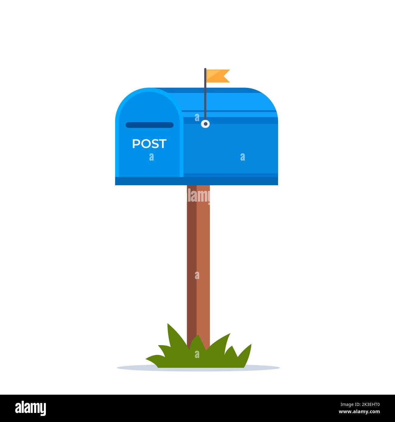 Boîte aux lettres avec porte fermée et drapeau relevé. Boîte postale ...