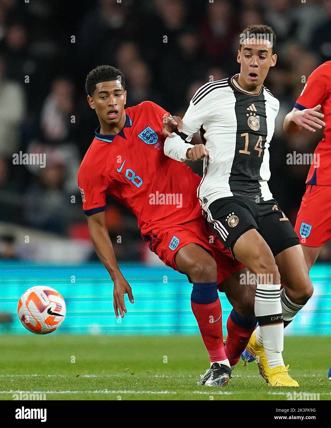 Jude Bellingham en Angleterre et Jamal Musiala en Allemagne lors du ...
