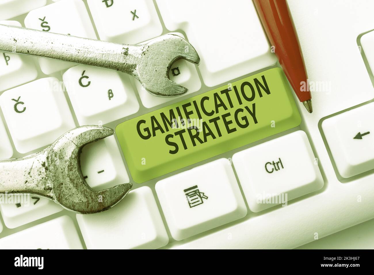 Affiche textuelle indiquant la stratégie de gamification. Mot pour l ...