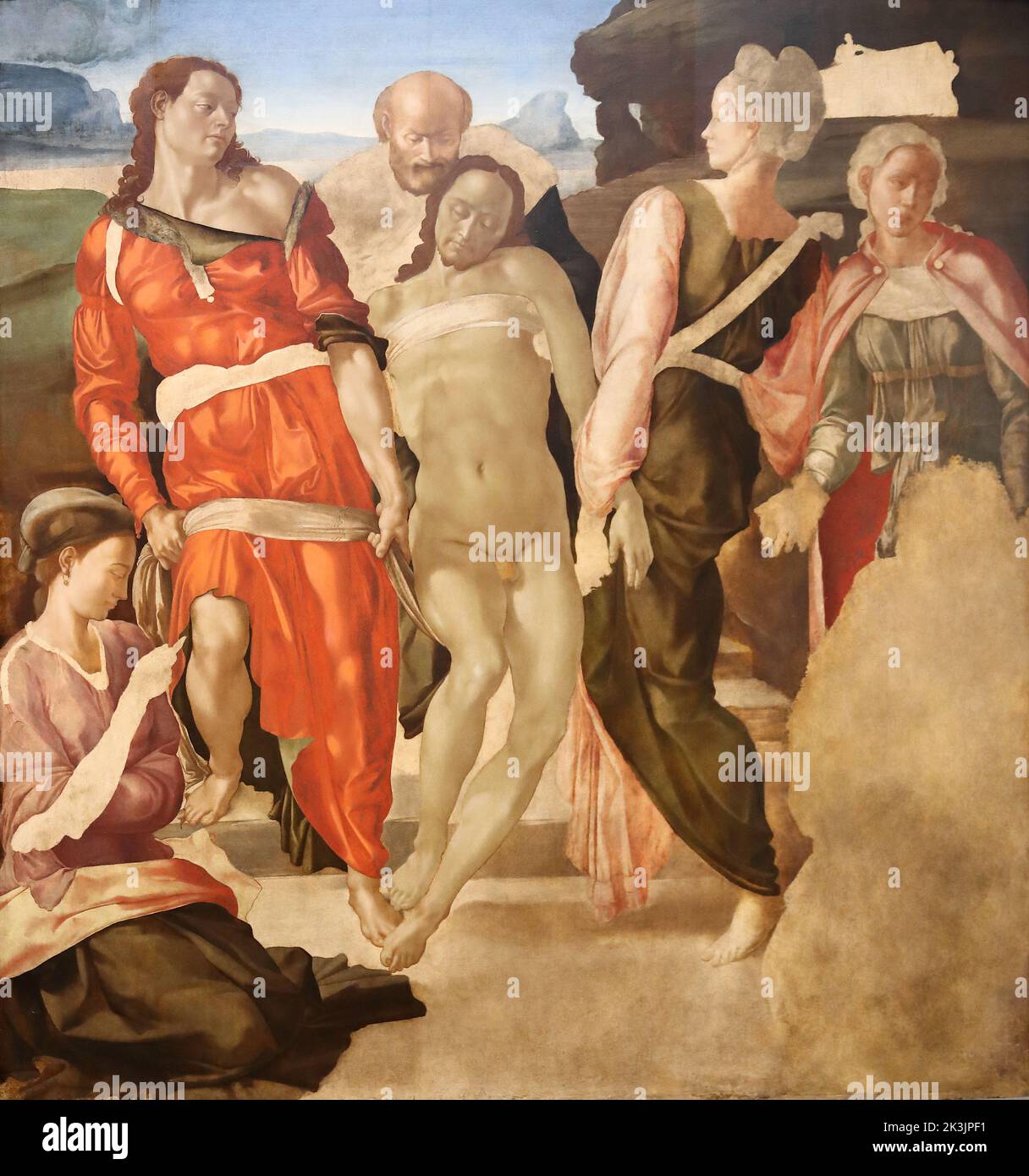 L'Entombment (ou le Christ étant porté à sa tombe) par le peintre italien de la Renaissance ...