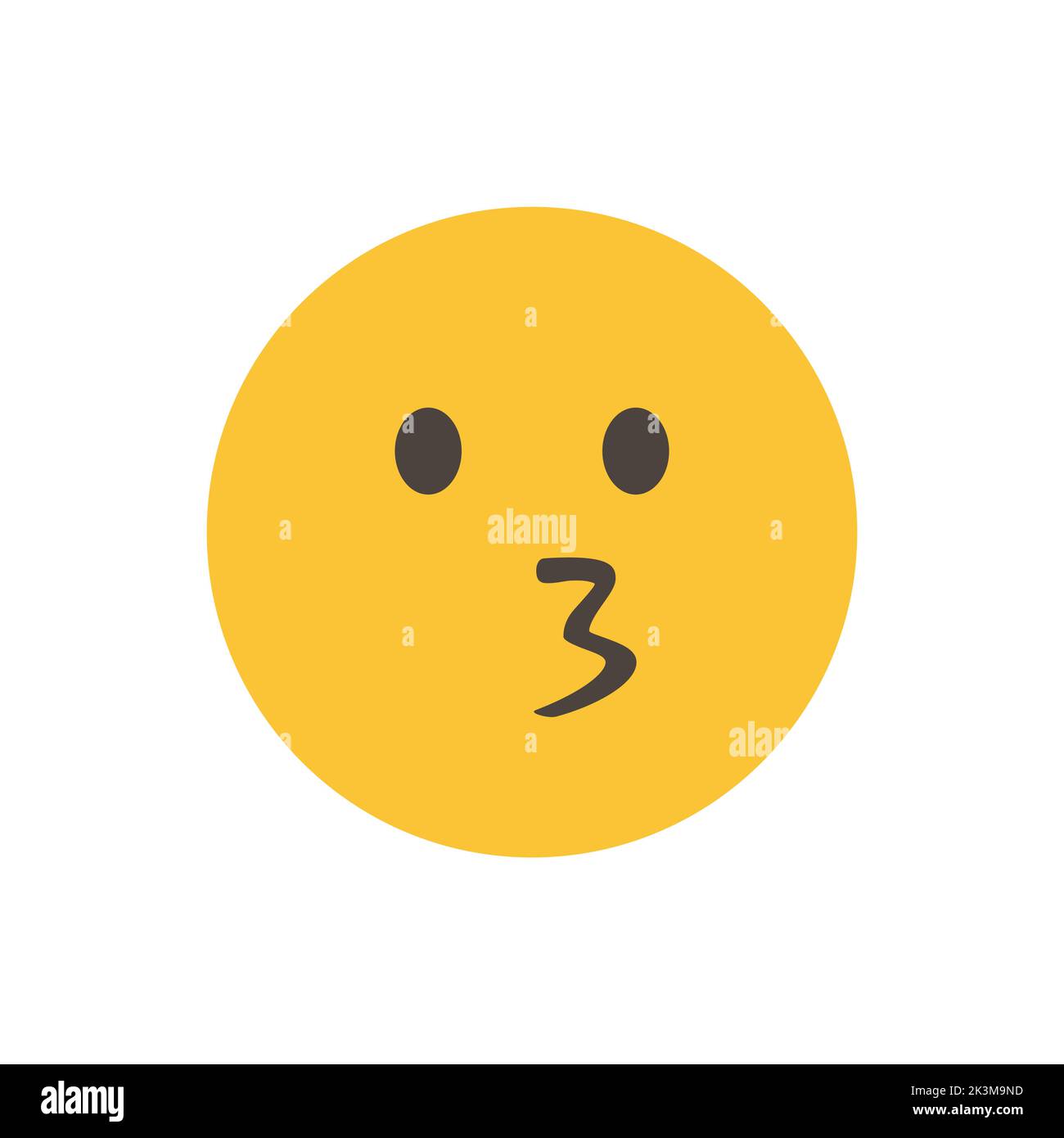 Kissing smiley icon cartoon illustration Banque d'images détourées - Alamy
