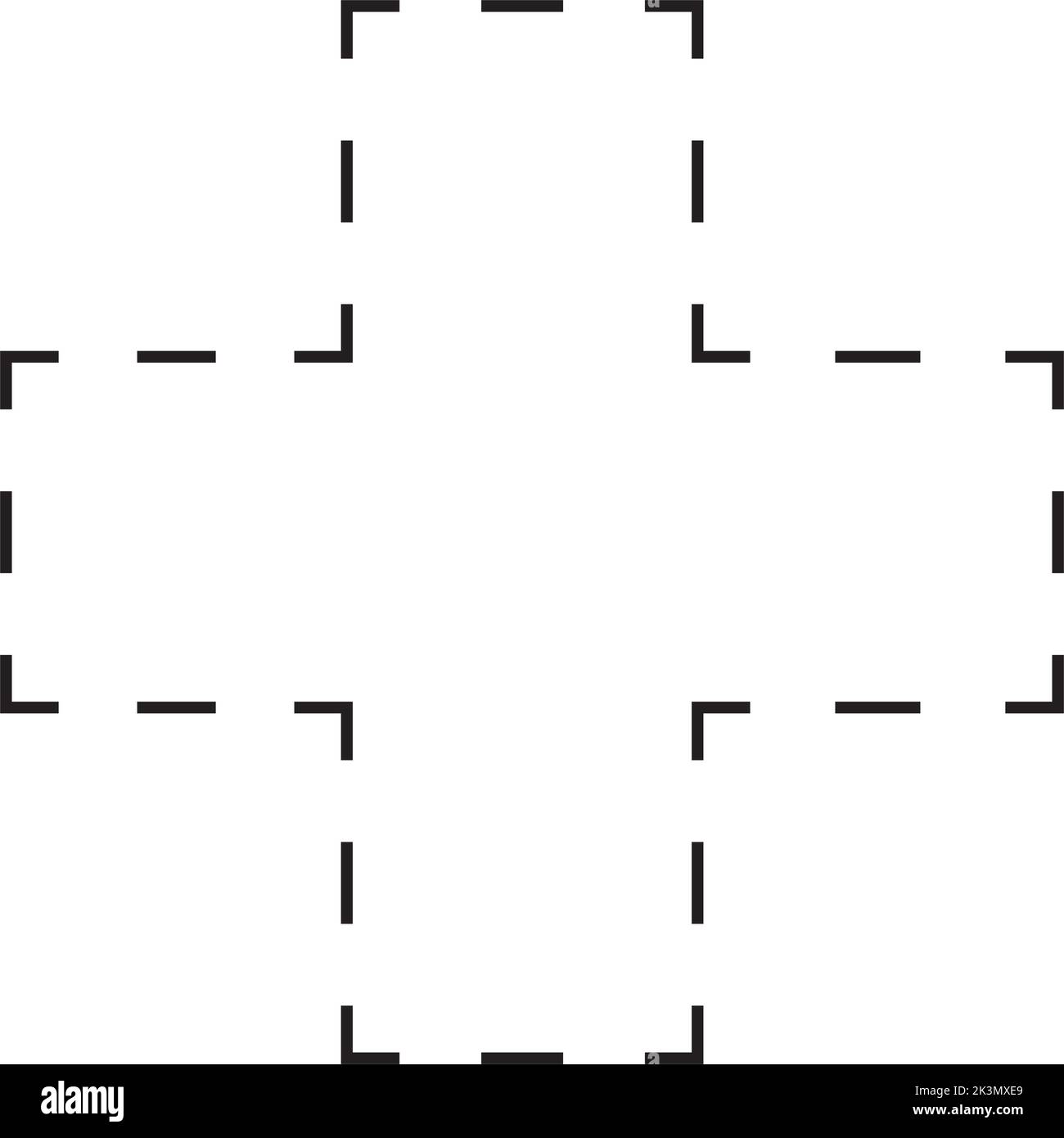 Icône vectorielle en forme de croix avec symbole en pointillés pour la ...