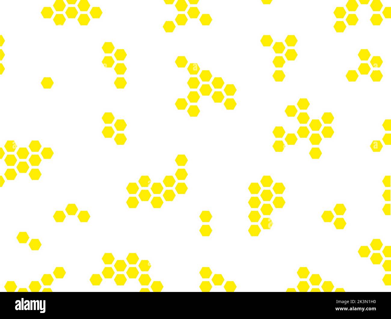 Motif nid d'abeille jaune sur fond blanc. Motif abstrait. Géométrique ...