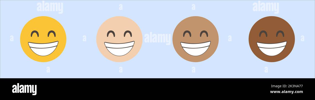 Sourit, grin. Illustration vectorielle. Motif émoticône souriant. Isolé ...