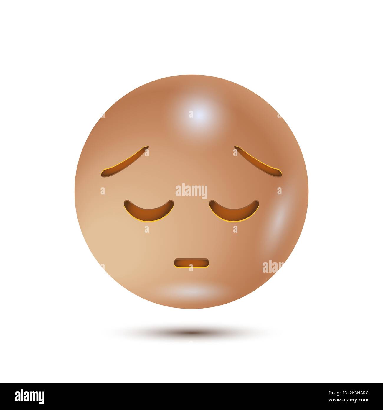 Triste, triste visage, chagrin. Émoticône jaune drôle. Émoticône ...