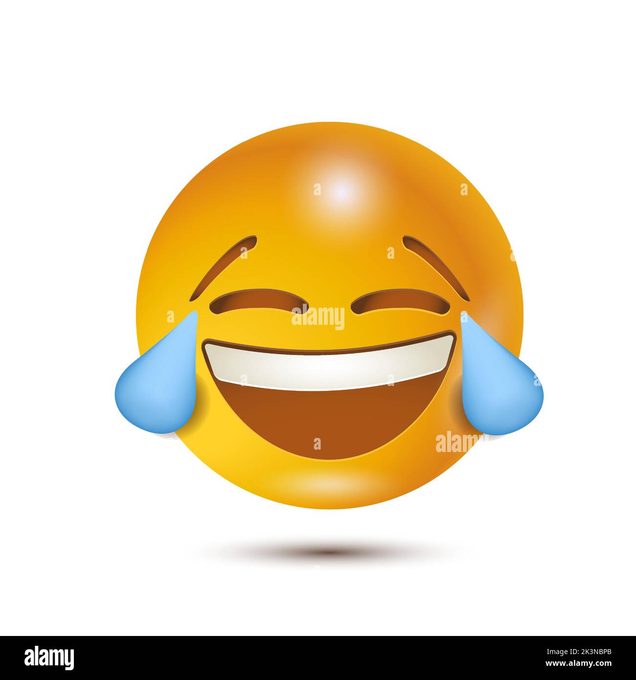 Face aux larmes de joie, haha emoji. Drôle émoticône jaune. Emoji ...