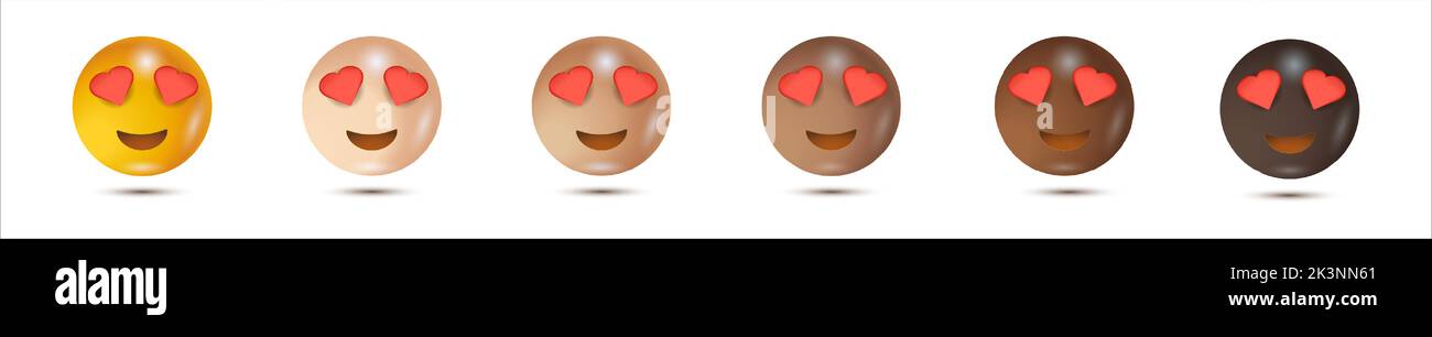 3D sourires. Émoticône jaune drôle. Émoticône réaliste. Isolé 3D ...