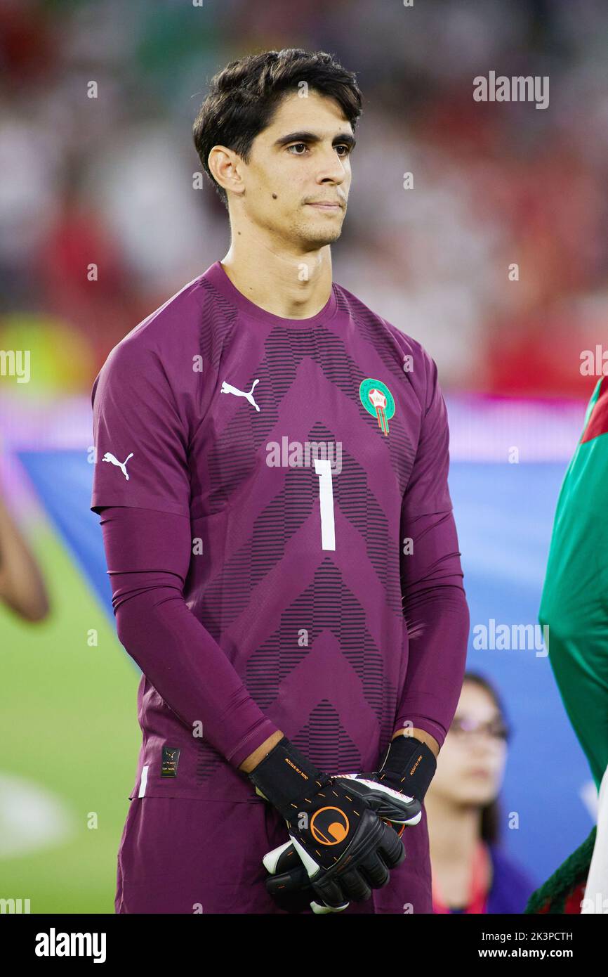 Séville, Espagne - 27 septembre 2022, Yassine Bounou 'Bono' du Maroc ...