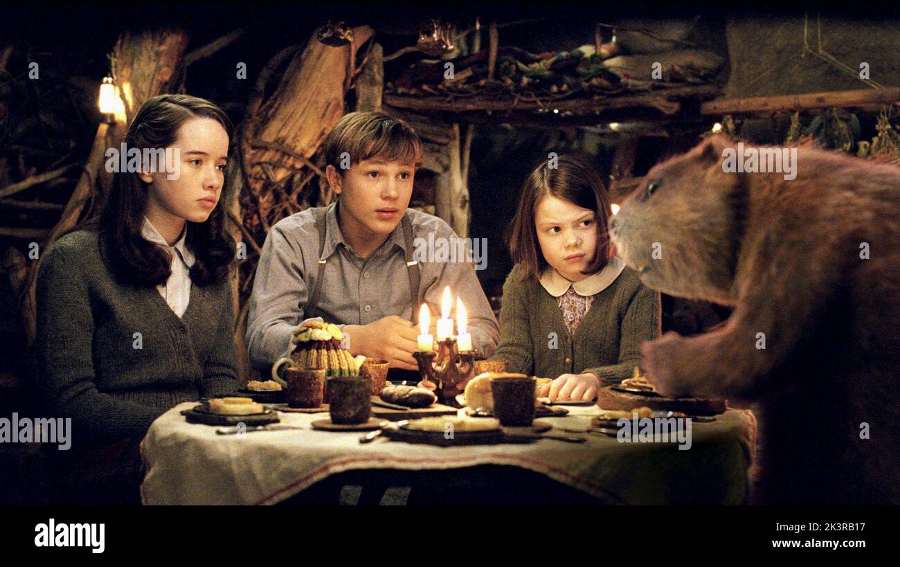 Anna Popplewell, William Moseley, Georgie Henley & Beaver film: The ...