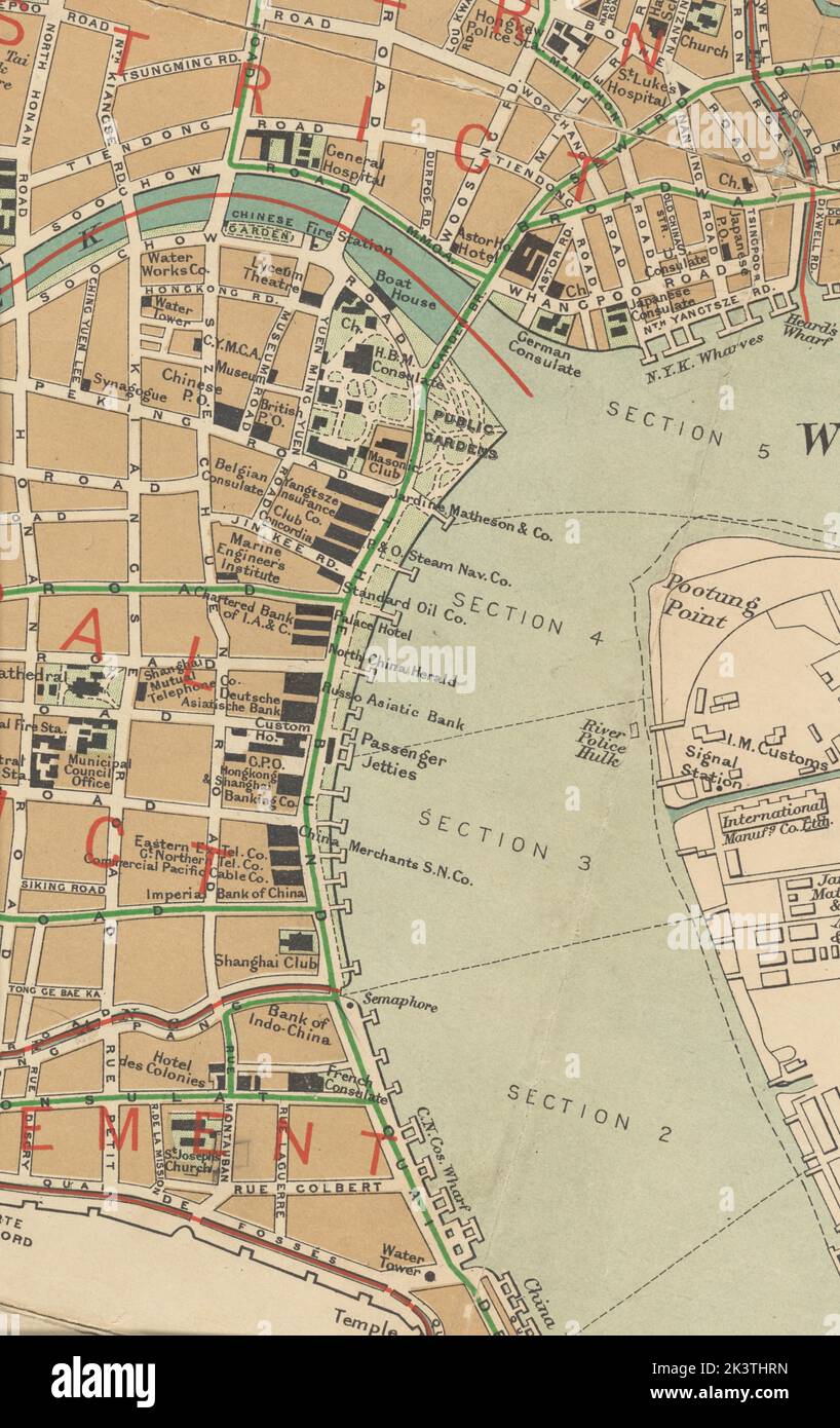 Une carte des colonies de peuplement étrangères à Shanghai Cartographie ...