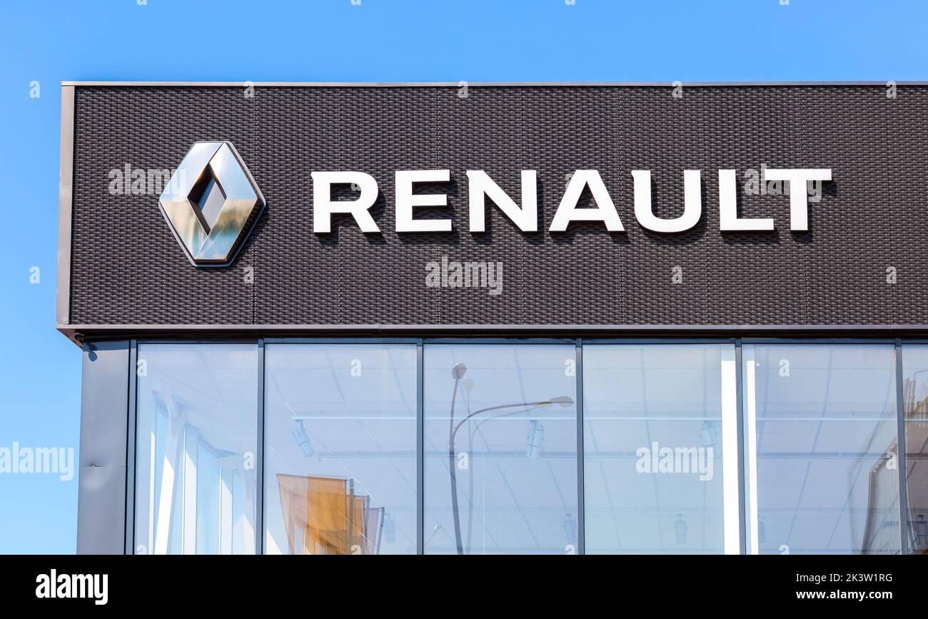 Logo de signe de concessionnaire de voitures neuves renault Banque de ...