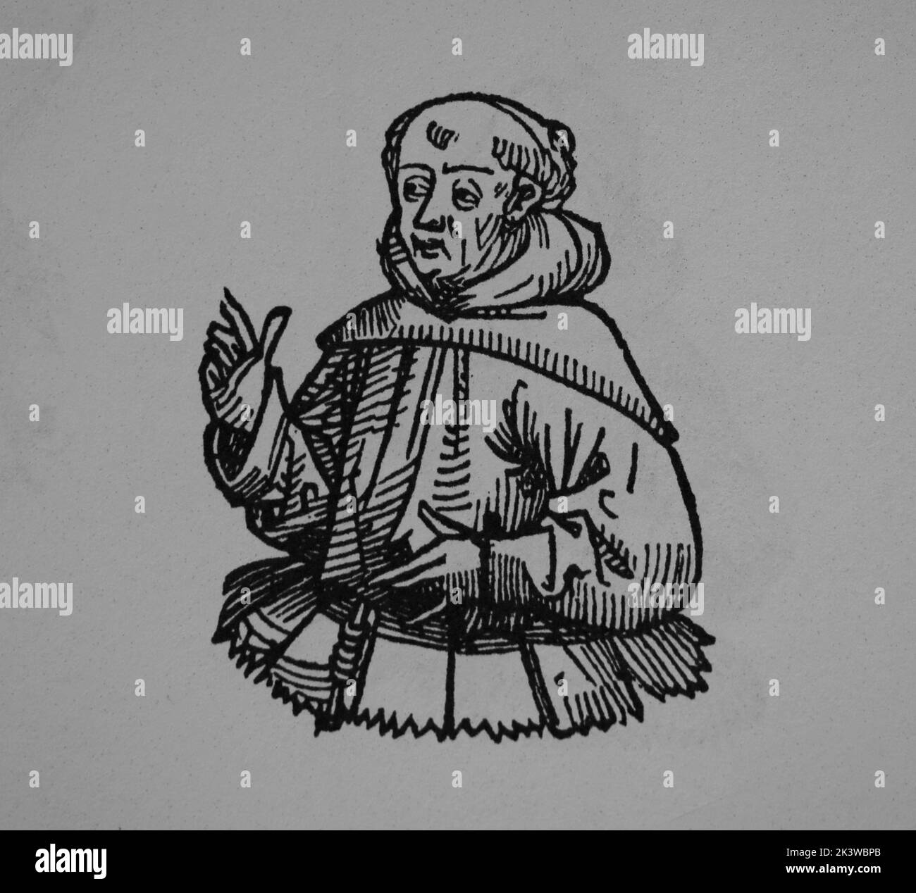 Monk medieval Banque d'images noir et blanc - Alamy