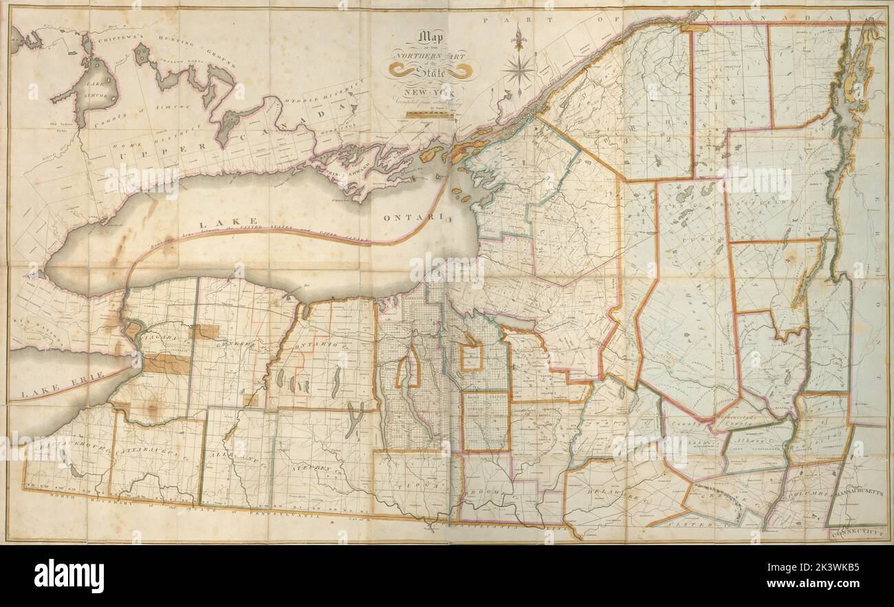 Carte de la partie nord de l'état de New York Cartographie. Cartes ...