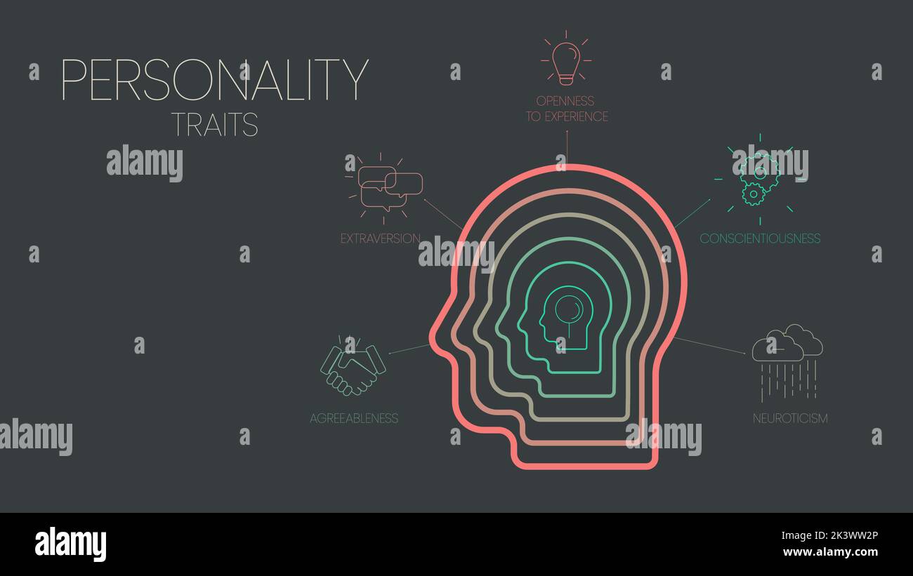 L'infographie des cinq traits de personnalité a 4 types de personnalité ...
