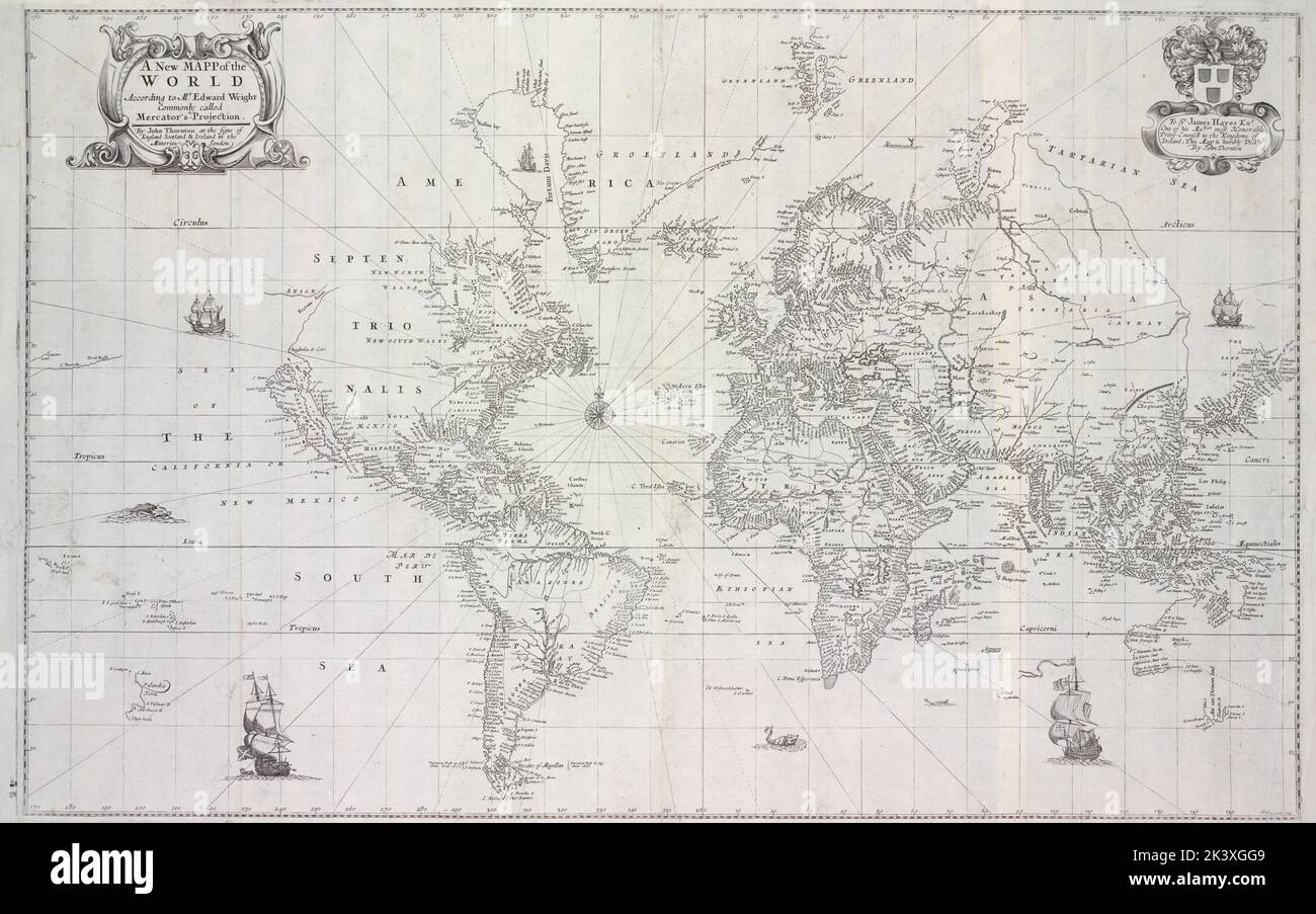 Nouveau mapp du monde selon M. Edward Wright ... Cartographie. Cartes ...