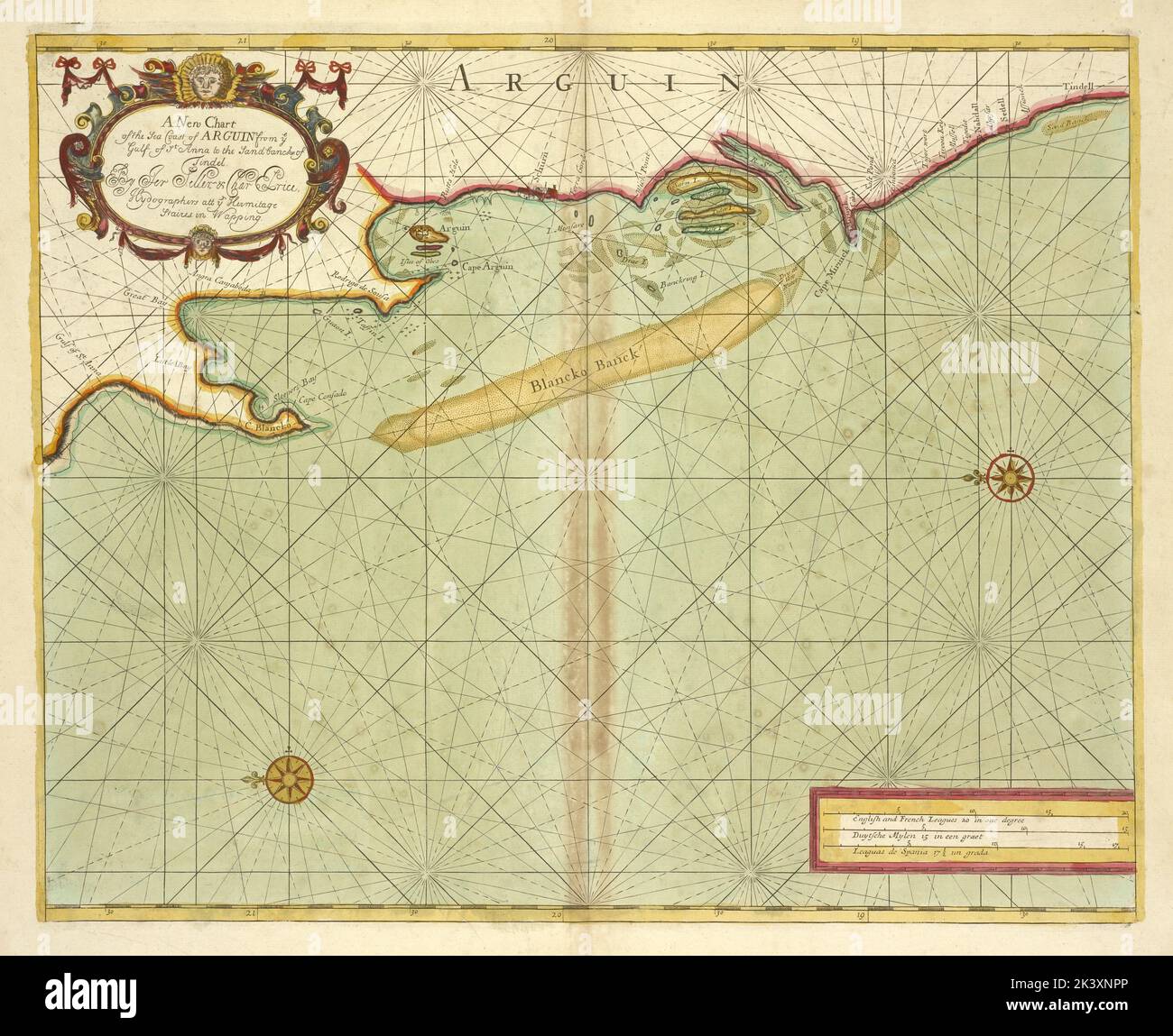 Une nouvelle carte de la côte maritime d'ARGUIN du golfe d'Anna à la ...