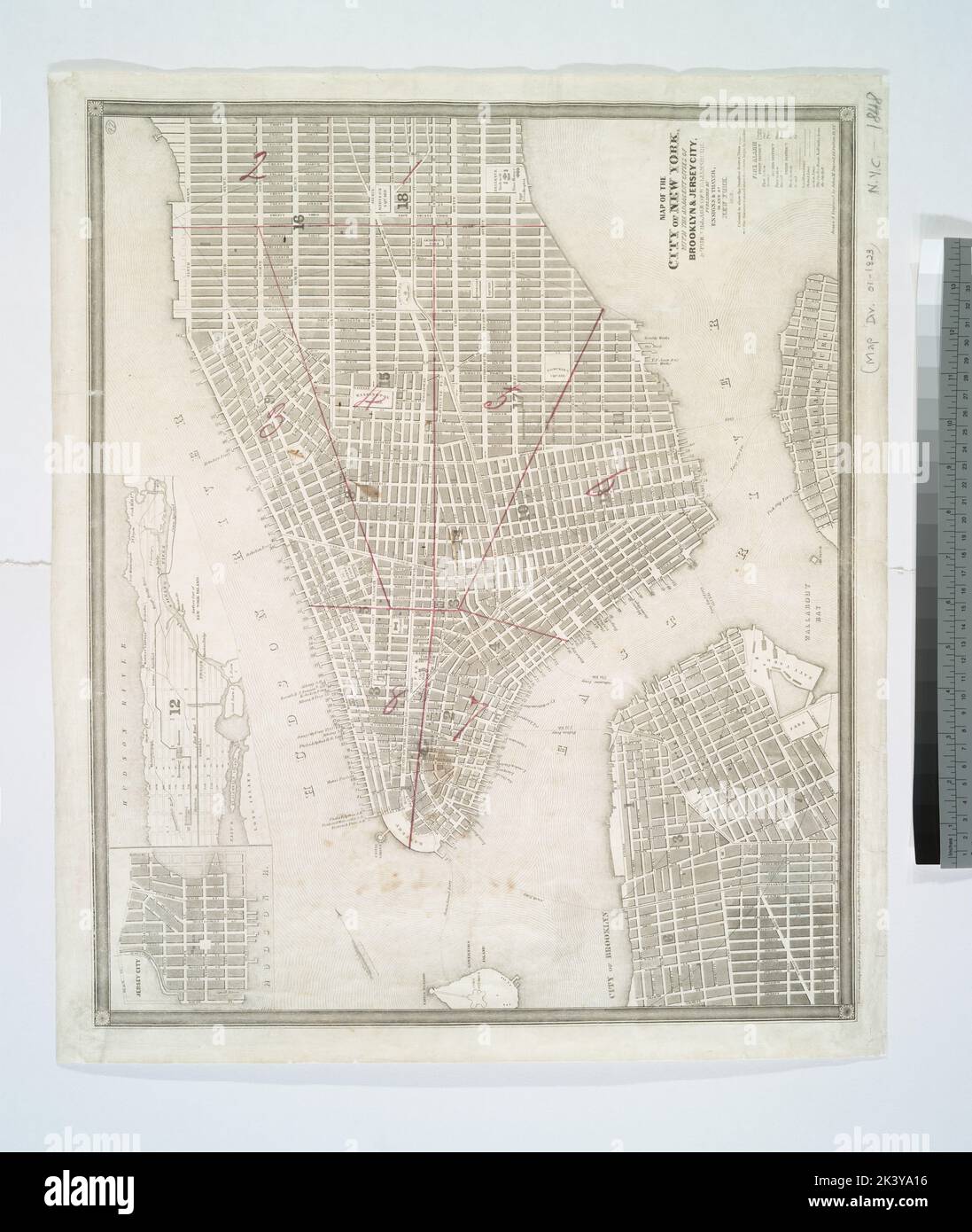Carte de la ville de New York : avec les villes adjacentes de Brooklyn ...