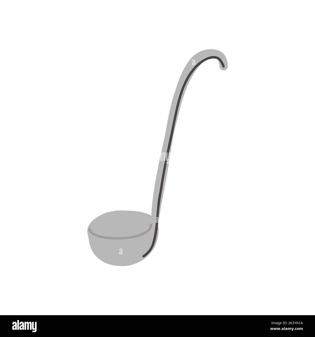 Dessin animé de louche sur fond blanc. Illustration dessinée à la main ...