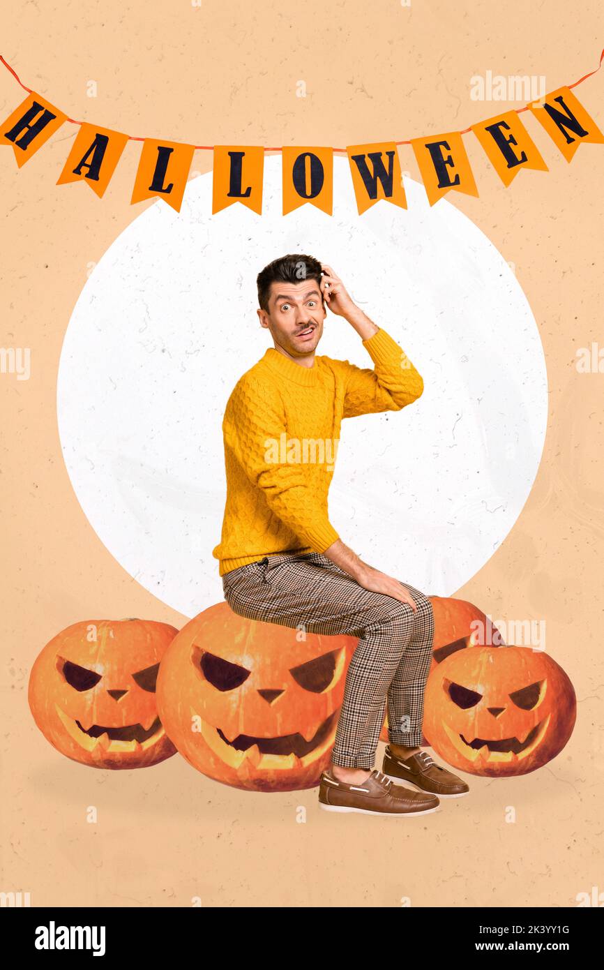 Création résumé modèle graphique image de drôle funky Guy penser ...