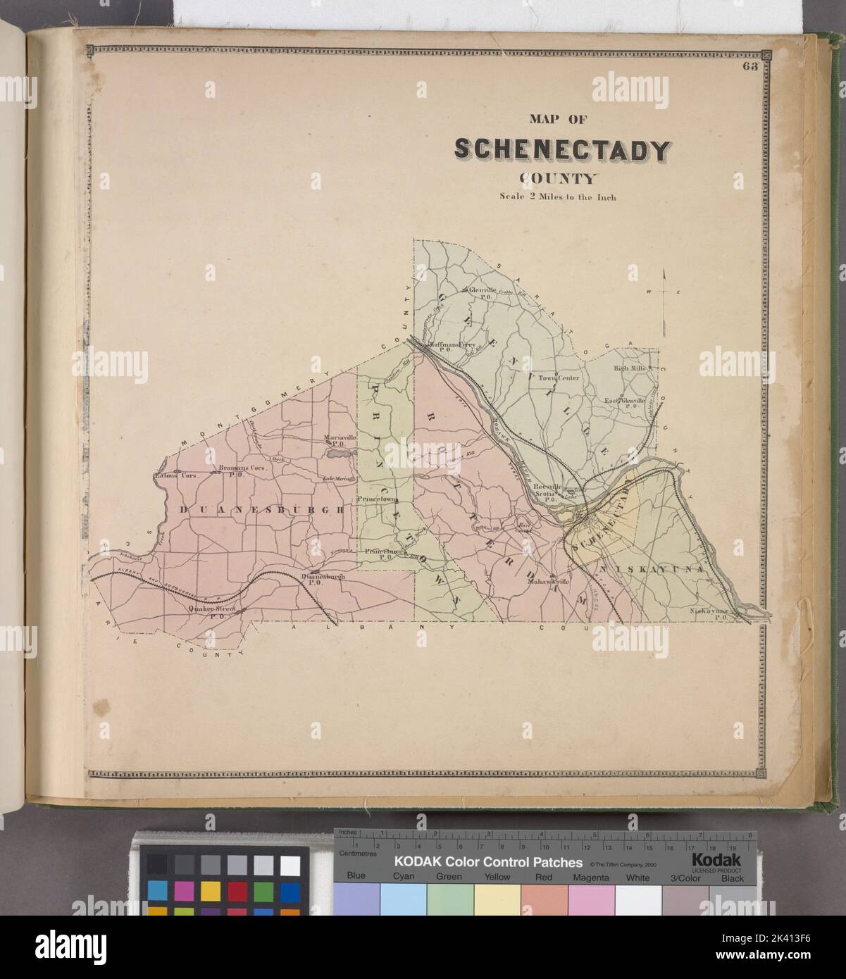 Carte du comté de Schenectady Cartographie. Atlas, cartes. 1866. Lionel ...