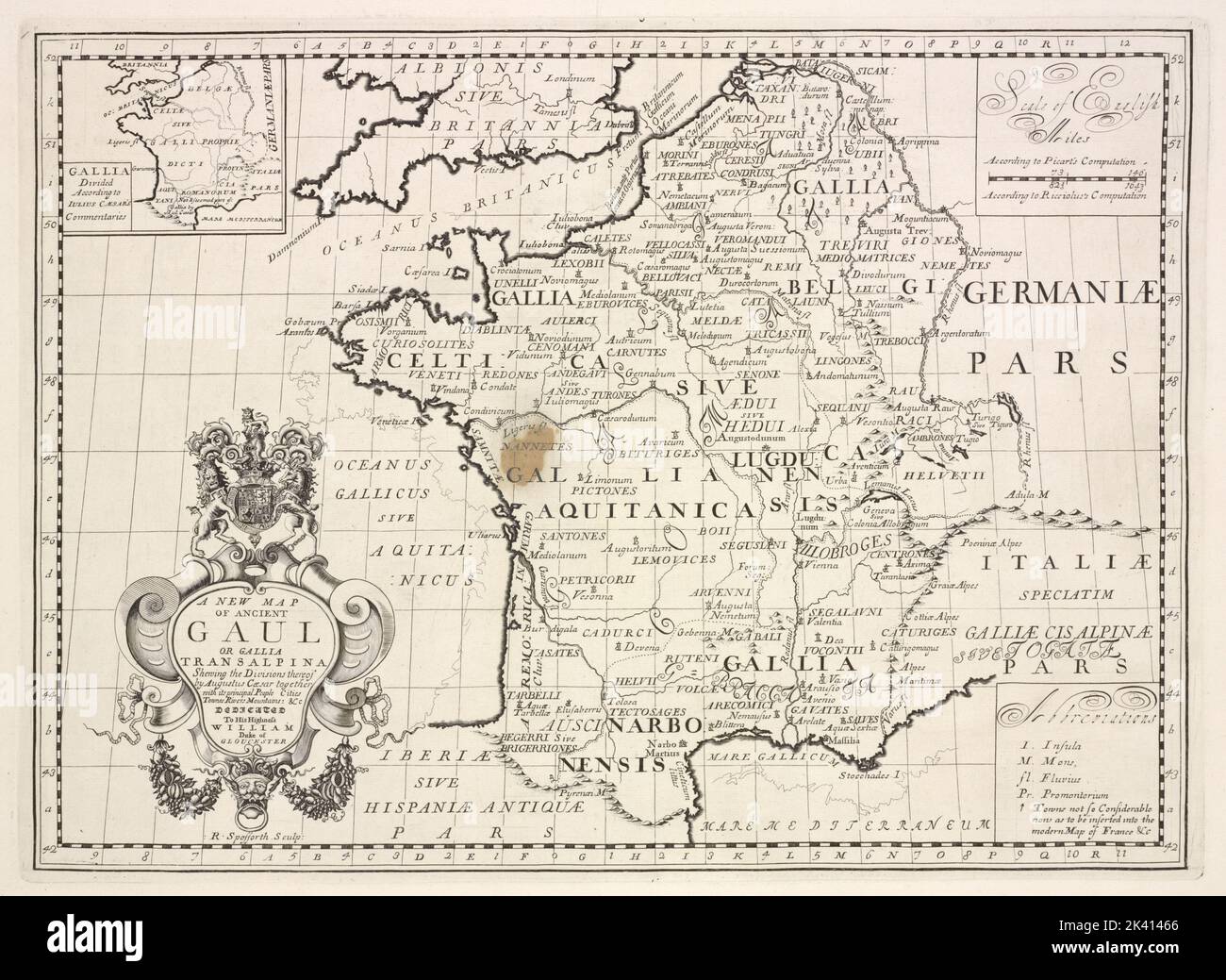 Une nouvelle carte de la Gaule antique ou de la Transalpina Gallia, qui ...