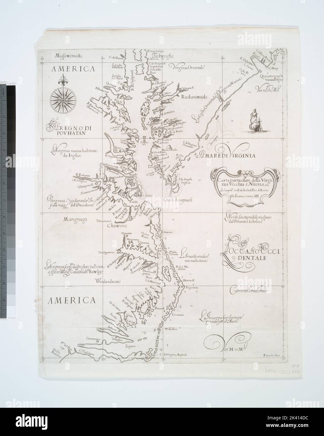 Carta Particolare della Virginia Vecchia e Nuoua : la longue comica da ...