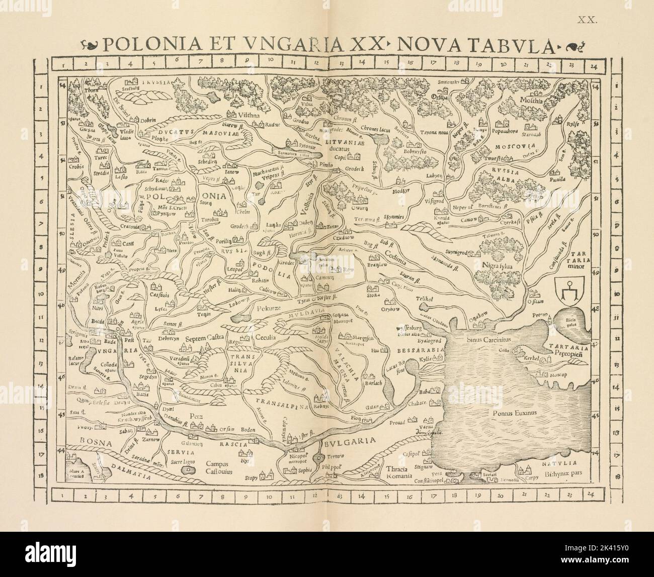 Karta Pol'shi S. Miunstera 1540g. 12 Une carte de la Pologne par ...