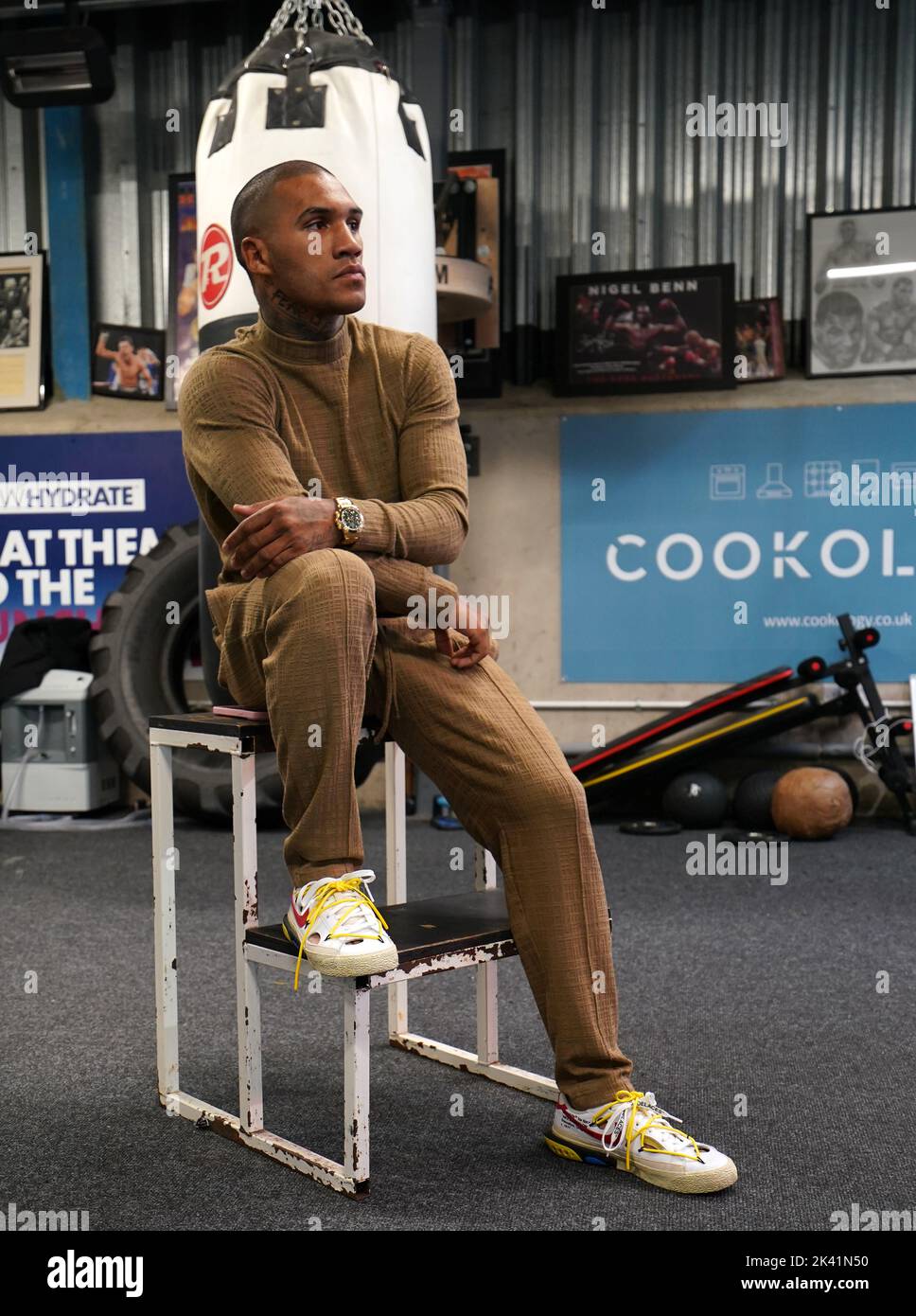 Conor Benn lors d'une journée médiatique au Matchroom Boxing Gym, Essex ...