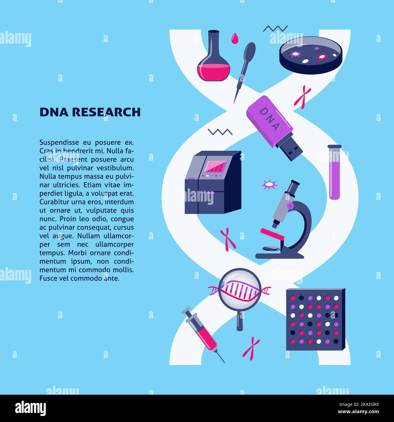 Test génétique de l'ADN et recherche bannière ou modèle de prospectus ...