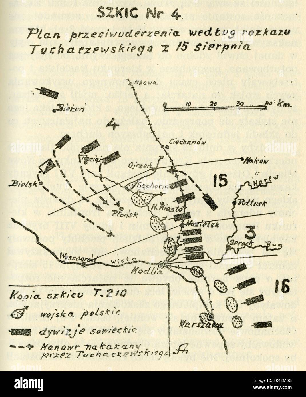 CUD NAD WISLA. MAPA. SZKIC NUM 4. PLAN PRZECIWUDERZENIA WEDLUG ROZKAZU ...