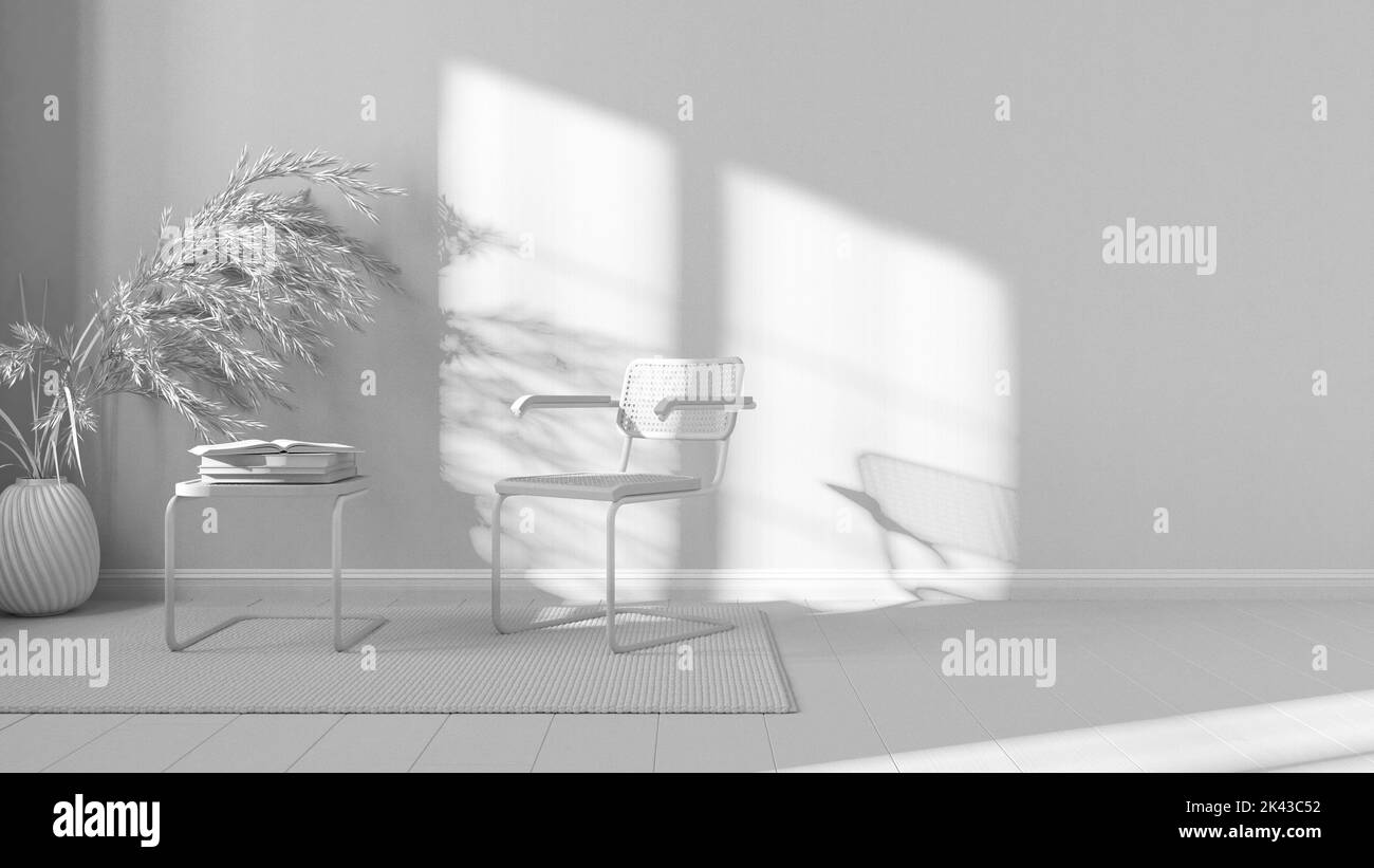Salle d'attente contemporaine, lit à la traction d'un projet blanc ...