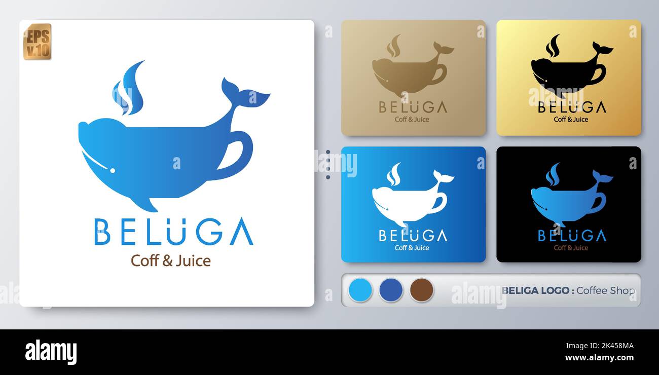 Illustration vectorielle de béluga logo. Nom vide pour insérer votre ...