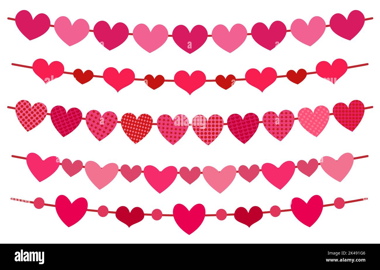 Guirlande suspendue cœur rouge. Mariage et Saint-Valentin fête ...