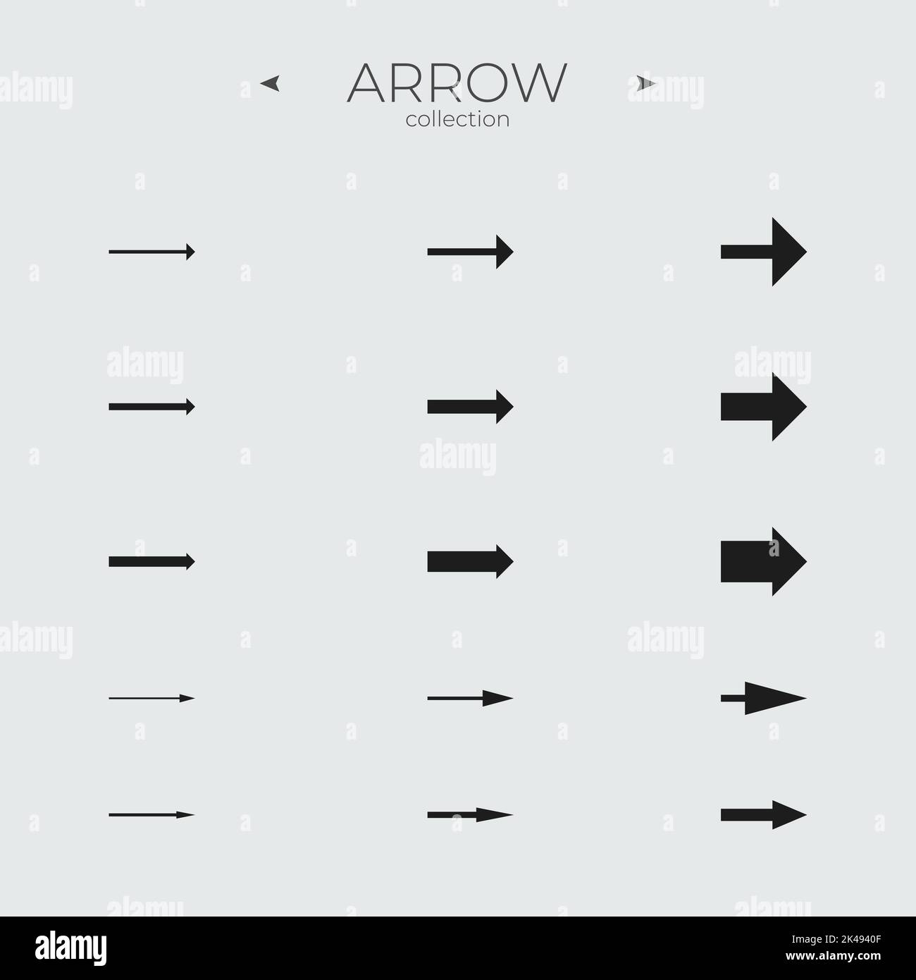 Collection de flèches. Ensemble d'icônes de vecteur de flèche. Symboles ...