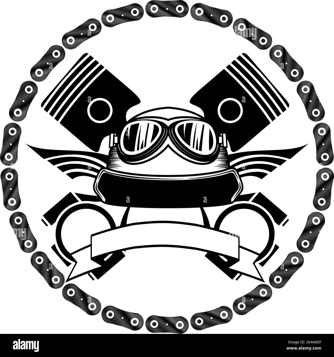 illustration du casque de tatouage de l'insigne de biker en format ...