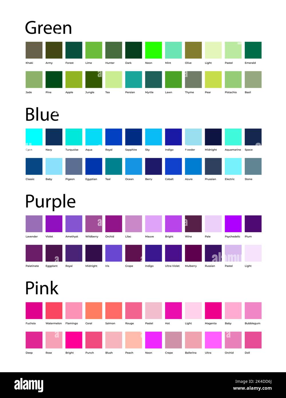 Couleurs de lavande Banque d'images vectorielles - Alamy