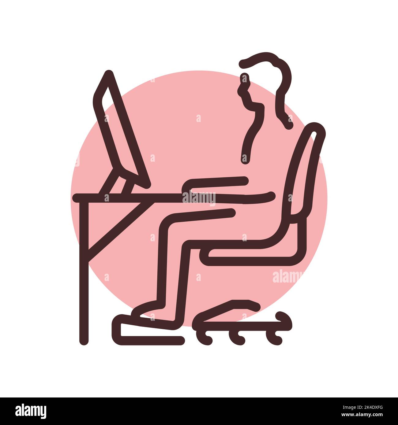 Position assise correcte icône de ligne de couleur. Pictogramme pour ...