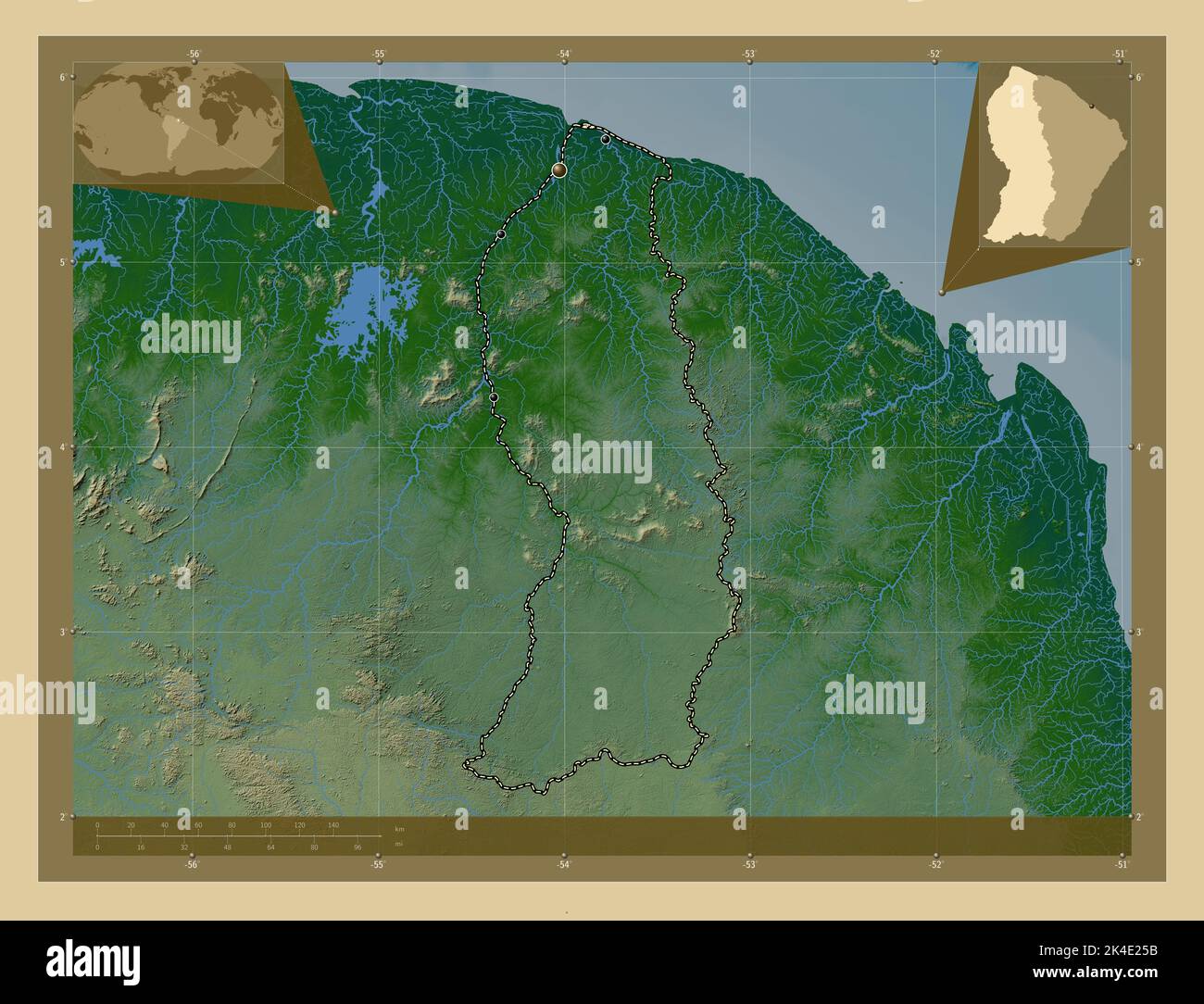 Saint-Laurent-du-Maroni, arrondissement de Guyane française. Carte d ...